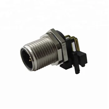 M12 Male Connector 90 Degree With 5 Pin - Buy M12 Male Connector 90 ...