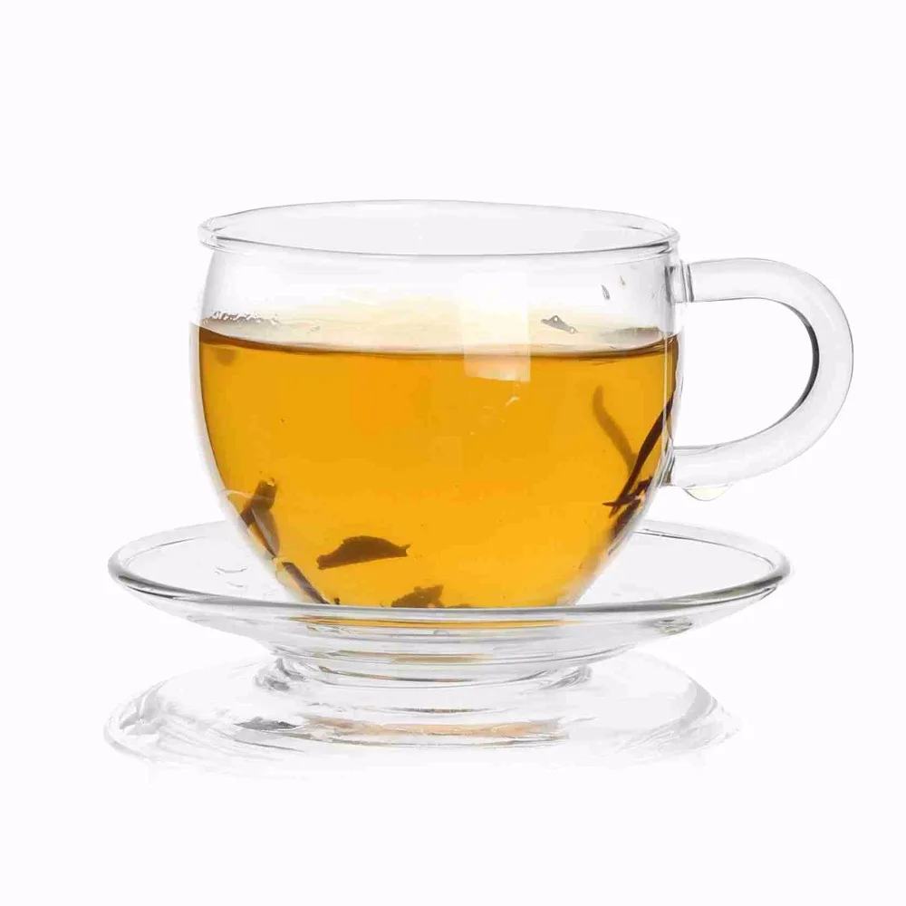 Wholesale Small Drinking Glass Tea Cups With Handle And Sauce Sets wholesale-small-drinking-glass-tea-cups-with-handle-and-sauce-sets