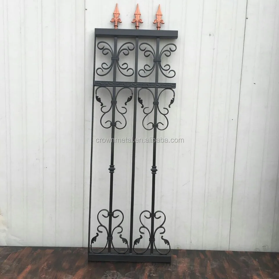1.5m Height Decorative Wrought Iron Fence Panel Cast Iron Fence Railing ...