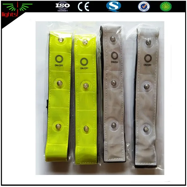 Reflective Flashing Elastic Adjustable LED Glow Armband Wrist Ankle ...