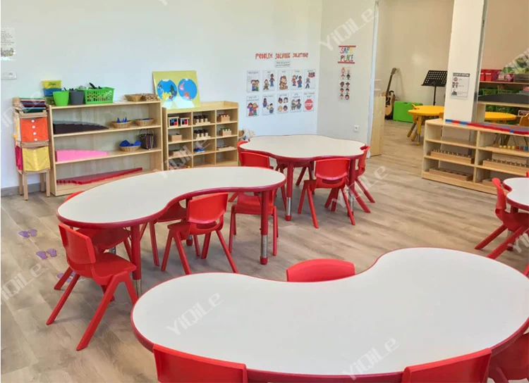 Plastic Moon Shape Study Table For Kids Be Used For Kindergarten ...