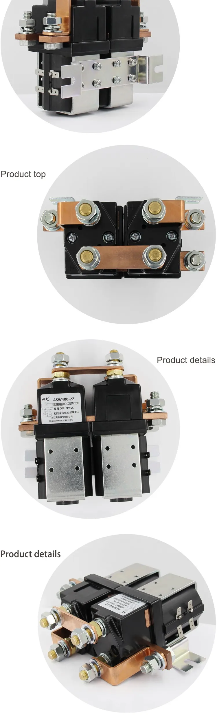 Sw202 400a Double Pole Double Throw 12v 24v 48v Dc Reversing Contactor ...