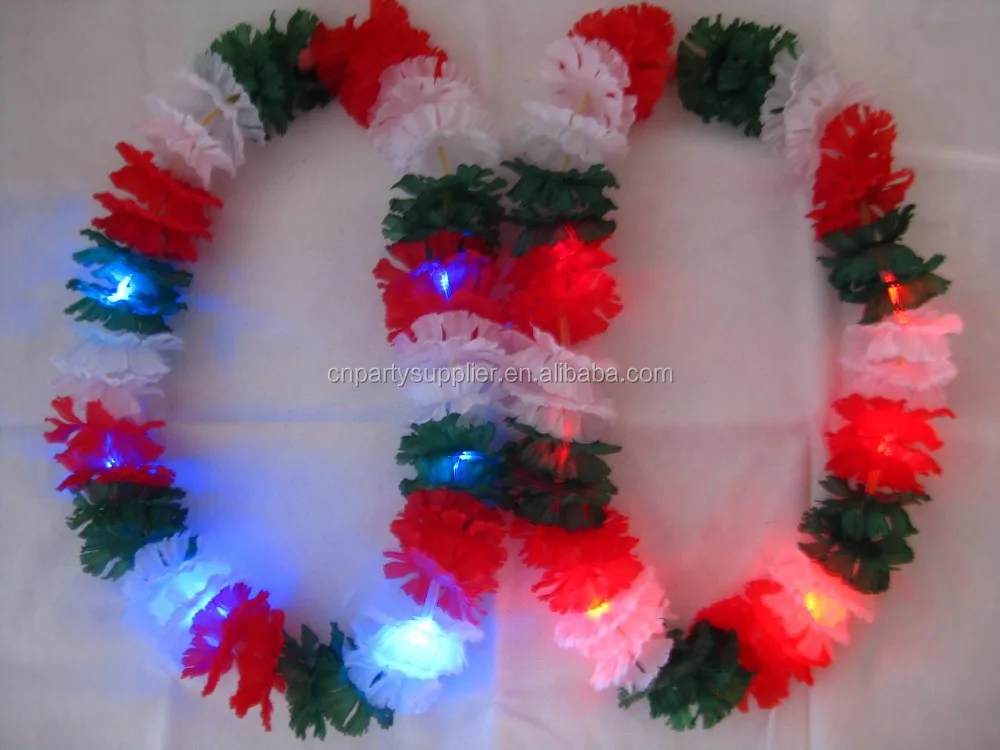 Led Hawaiian Lei Party Decoration Light Up Flower Leis For Hawaiian ...