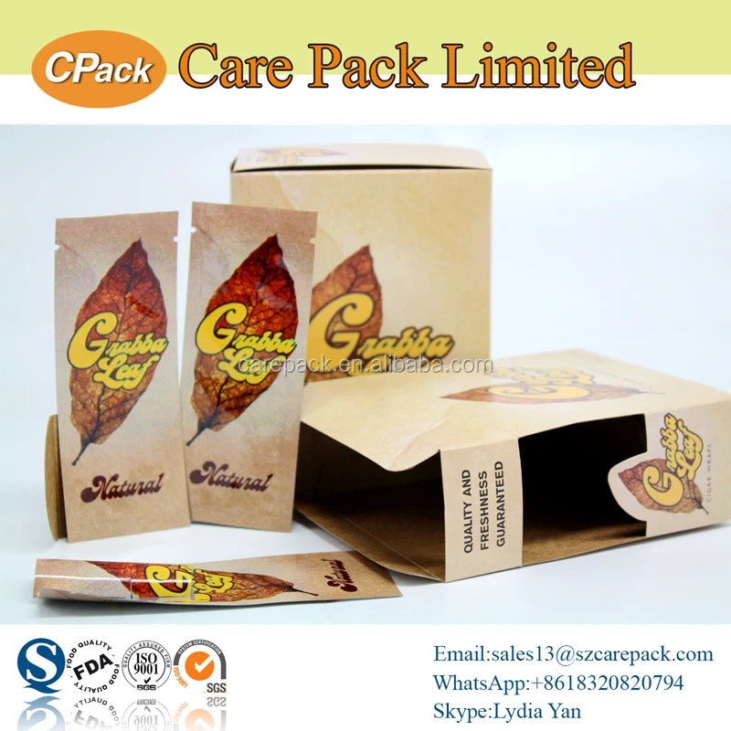 Carepack Grabba Leaf Packaging Kraft Paper Boxes Natural Tobacco Wraps ...