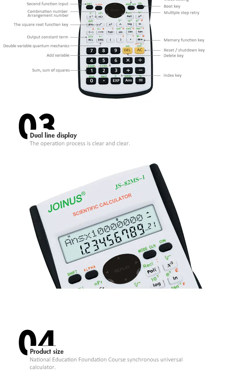 JOINUS Scientific Calculator - 240 Functions for Students