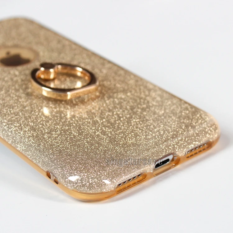 Finger Ring Mobile Back Cover For Iphone X Case,Shining Glitter Phone ...