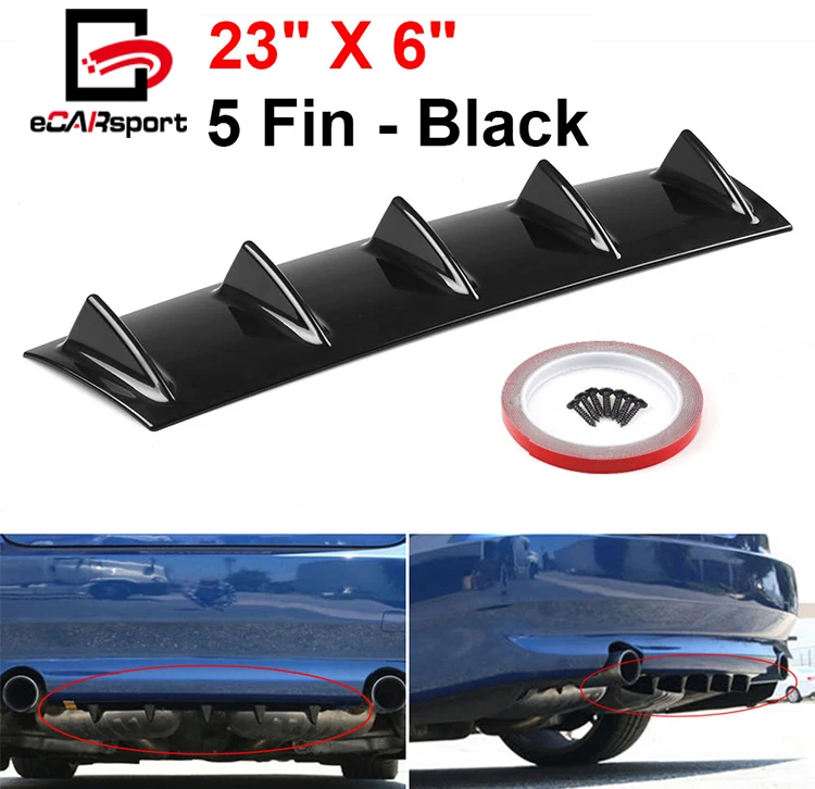 Universal Abs Rear Bumper Lip Spoiler Deflector Splitter Lower Rear ...