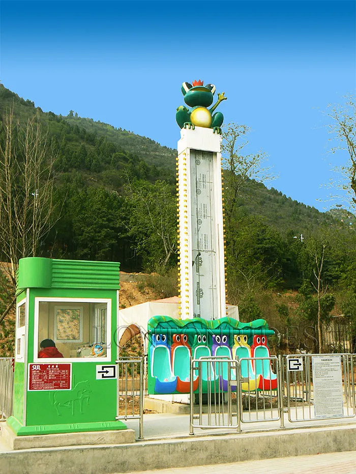 Amusement Free Fall Mini Sky Drop Rides 16.5m Height Frog Jumping Game ...