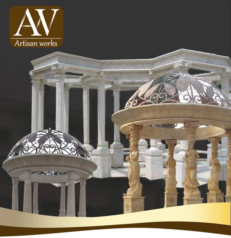 Roman Style Carved Garden Pavilion Marble Column Pillar Gazebo - Buy ...