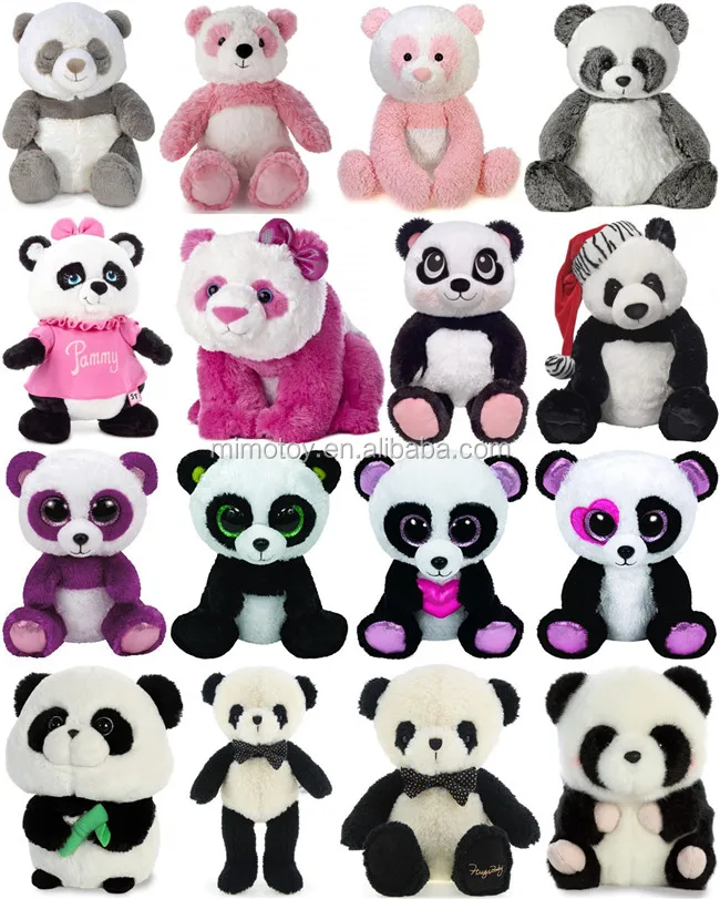 Astm Test Pretty Pink Girl Plush Toy Panda Teddy Bear Doll With Clothes ...