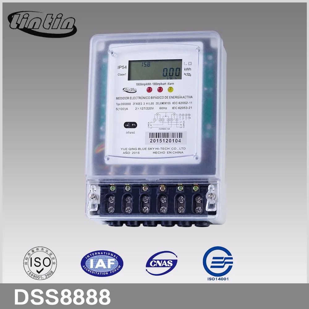 Two Phase Three Wire Digital Infrared Energy Meter/kwh Meter/electric ...