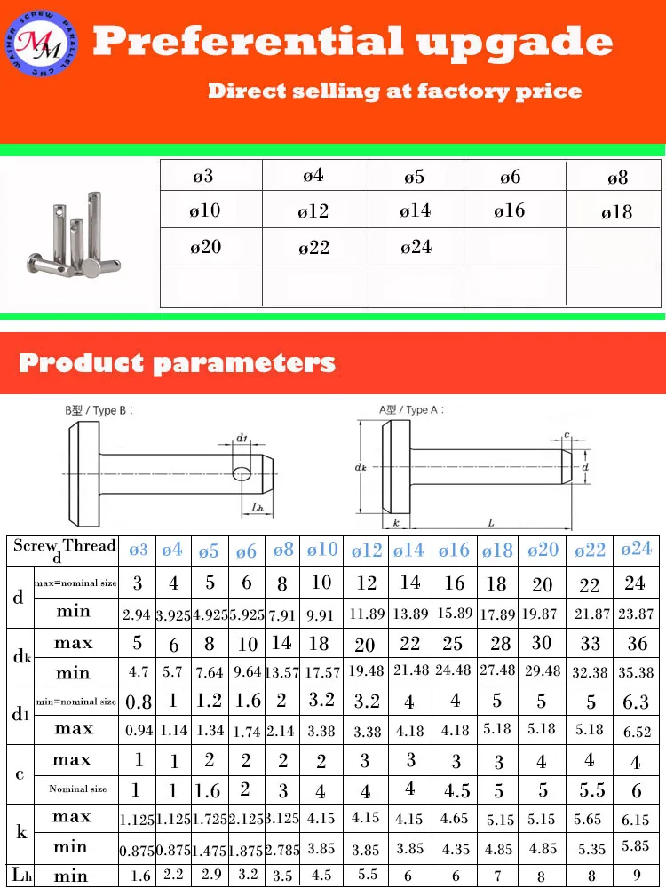 Heat Treated Clevis Pin Header Black Oxide Iso2341 - Buy Stainless Steel Standard Clevis Pin ...