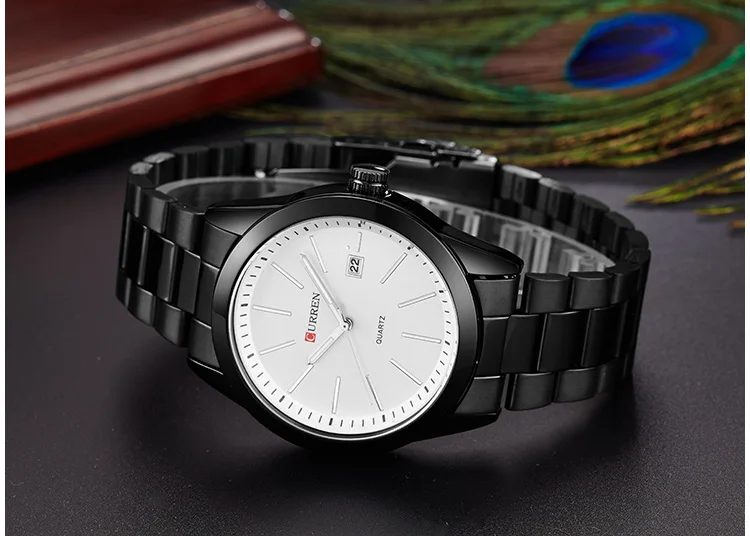 2017 New Design Chain Quartz Curren 8091 Watch Stainless Steel Back ...