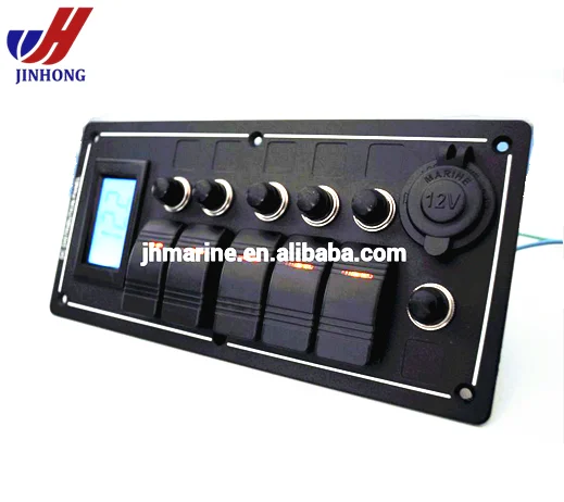 12 Volt Aluminum Rocker Breakers Boat Electrical Panel With Digital ...