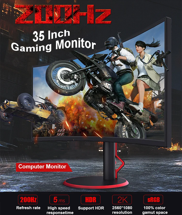 Ultra Wide Curved Gaming Monitor Amva Panel 35 Inch 2k 3000r Computer ...