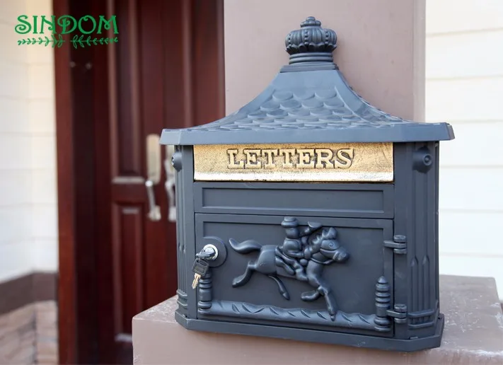 Classic Die Cast Aluminum Letter Box Waterproof Wall Mount Mailbox ...