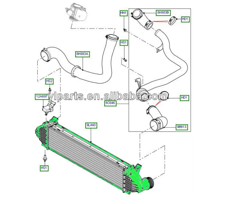 Oe Ref.lr031466 High Quality Intercooler Fit For Range Rover Evoque ...
