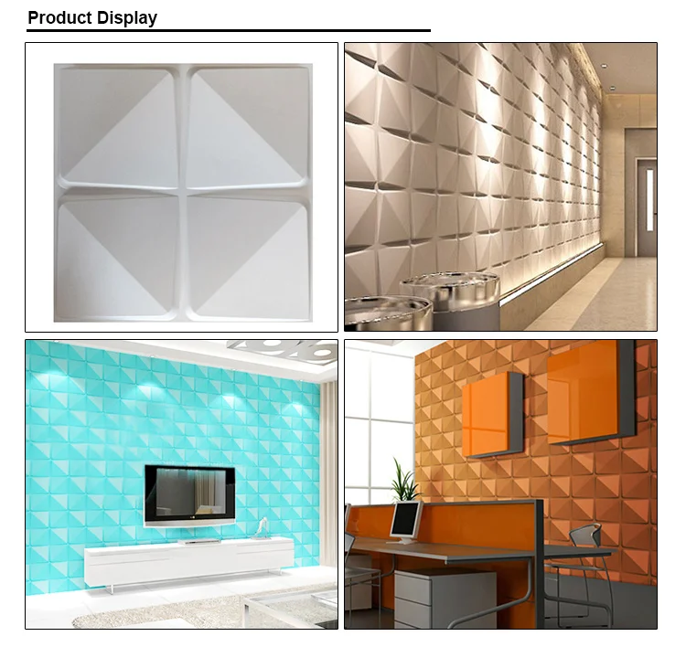 Golden Mirror PVC 3D Decorative Wall Panels for Home