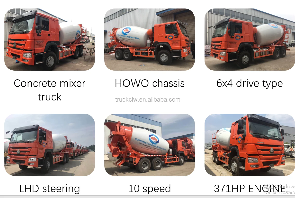 Japan Technology Gray Color 371hp 8x4 12 Wheelers 16cbm Mixer Drum ...