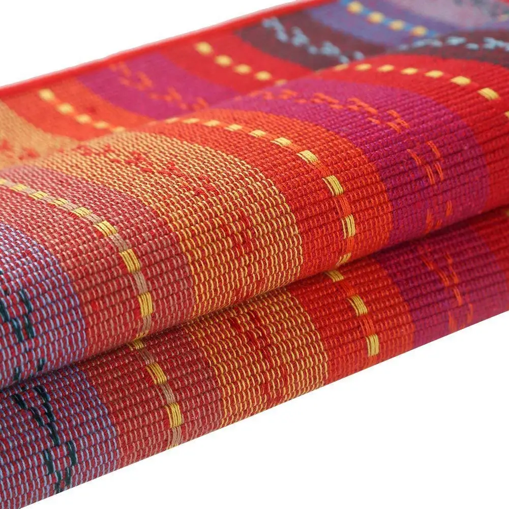 Color Place Mats Woven Cotton Braided Ribbed Washable Dinner Table Mats ...