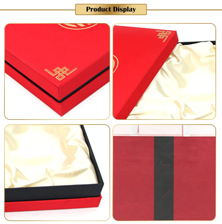 Luxury Design Red Chinese New Year Packaging Paper Gift Box With Lid ...