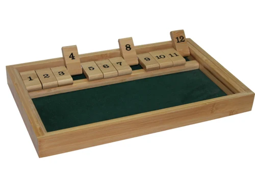 Traditional Retro Classic Board Game 12 Numbers Shut the Box with Dice
