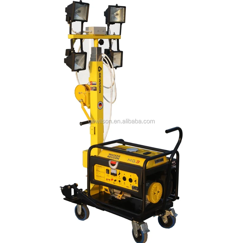 Factory 4*100w Portable Led Road Light Gasoline Generator Lighting ...