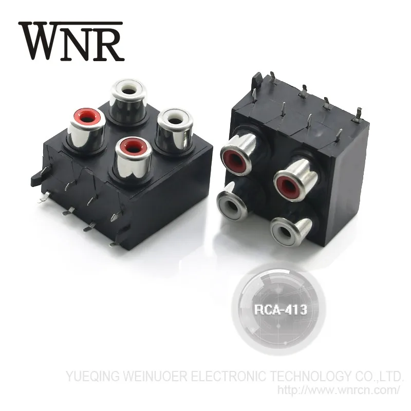 Wnre 4 Position Rca-413 Connector Female Sealed Rca Pin Jack For Tv&stb ...