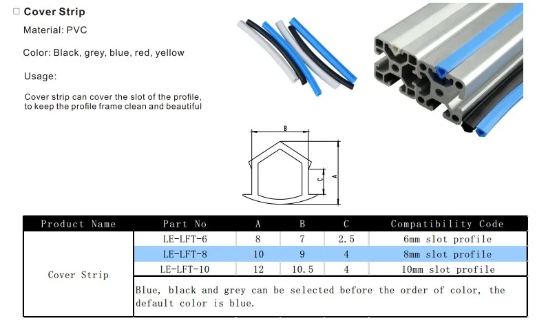 For Decorating Aluminum Profiles Soft Pvc Cover Strip Standard T-slot ...