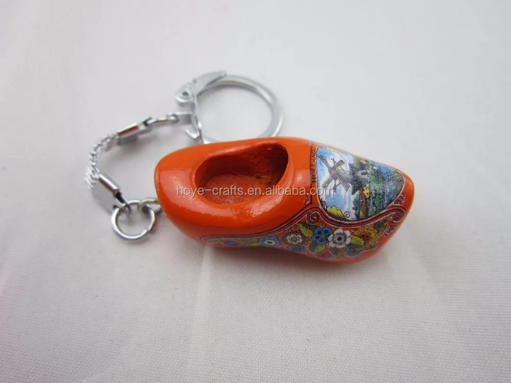 Keyring Wooden Shoe 5 Cm Orange Mini Dutch Holland Shoe Key Chain - Buy ...