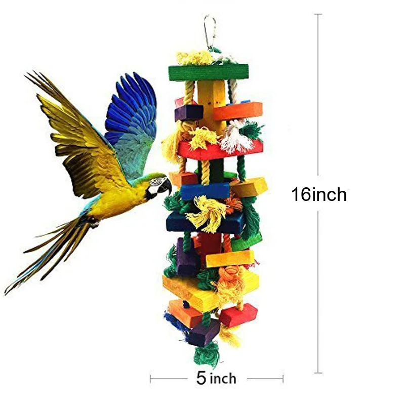 Knots Block Chewing Wood Bird Toys For Parrot(large 16 Inch) - Buy ...