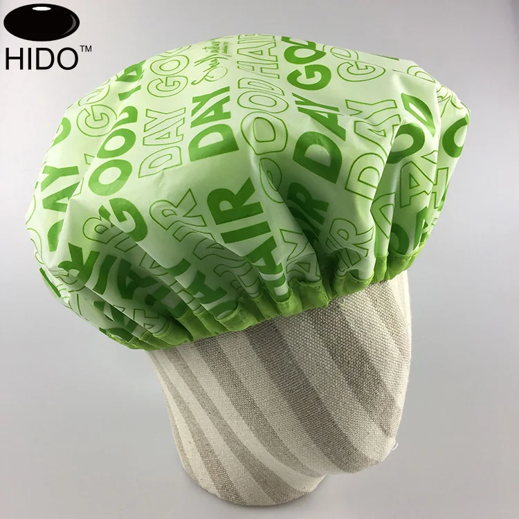 Custom Peva Lined With Terry Cloth Double Layer Hair Bonnet Shower Cap ...