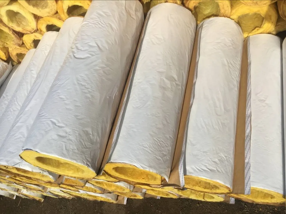 High Density Fiber Glass Wool Pipe Insulation with White Aluminum Foil