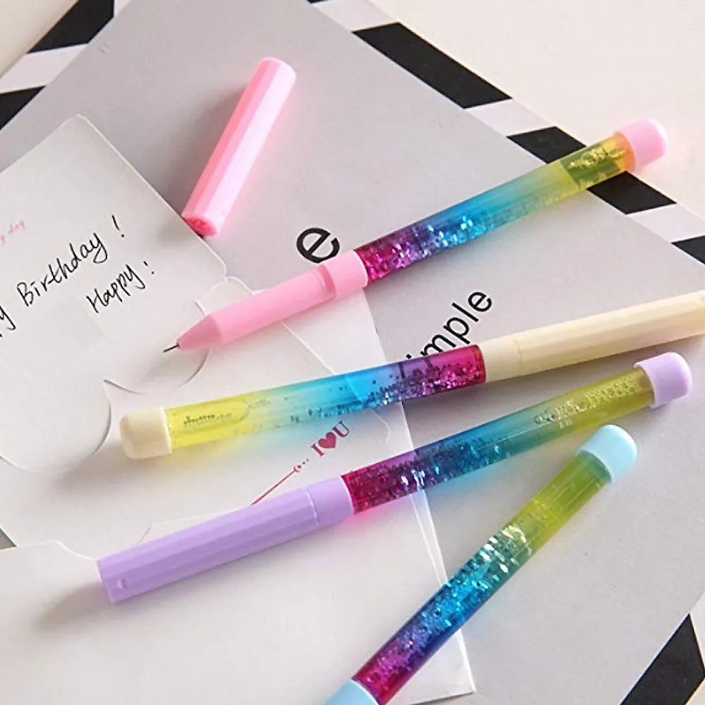 Shiny Sequins Gel Ink Gift Pen Magic Wand Quicksand Fairy Writing Ball ...