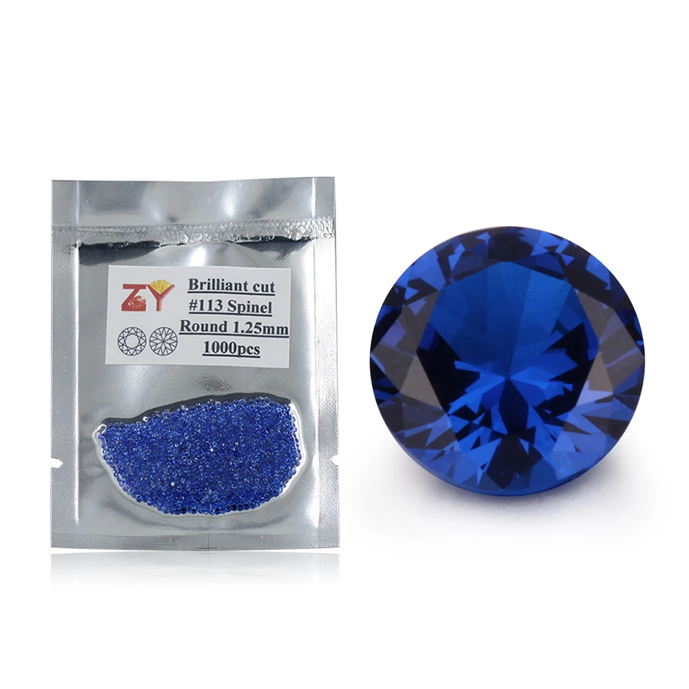 Round Brilliant Cut #113 Blue Synthetic Spinel - Zheng Yong Jewelry