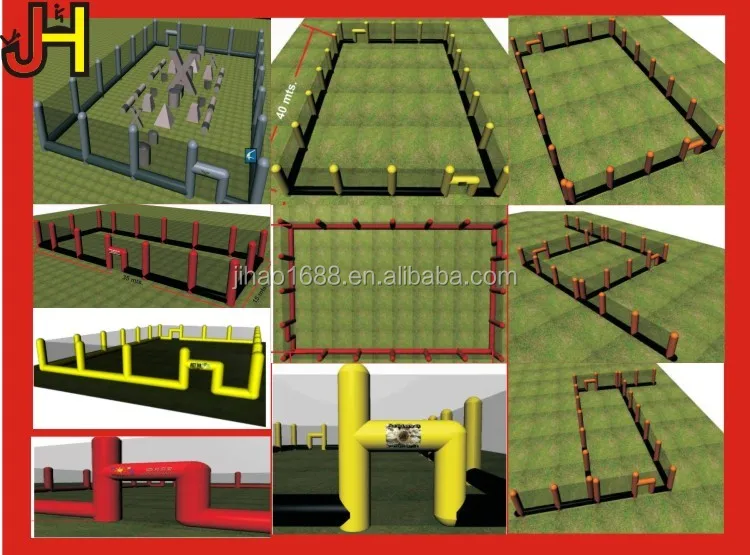 Large Inflatable Paintball Netting Arena Inflatable Paintball Field for ...
