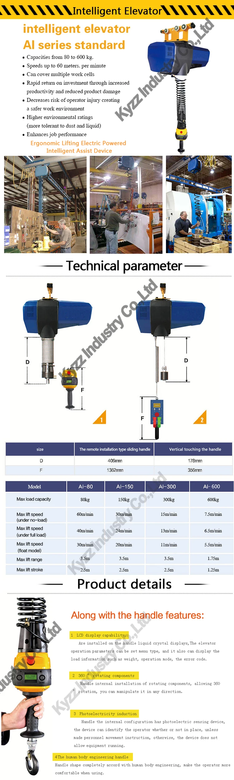 Spring Balancer Hoist Zero Gravity Function Tool Weight Balancer Arm 3 ...