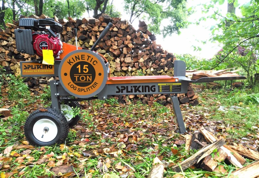 15 Ton Kinetic Log Splitter - Super Axe Wood Cutting Machine