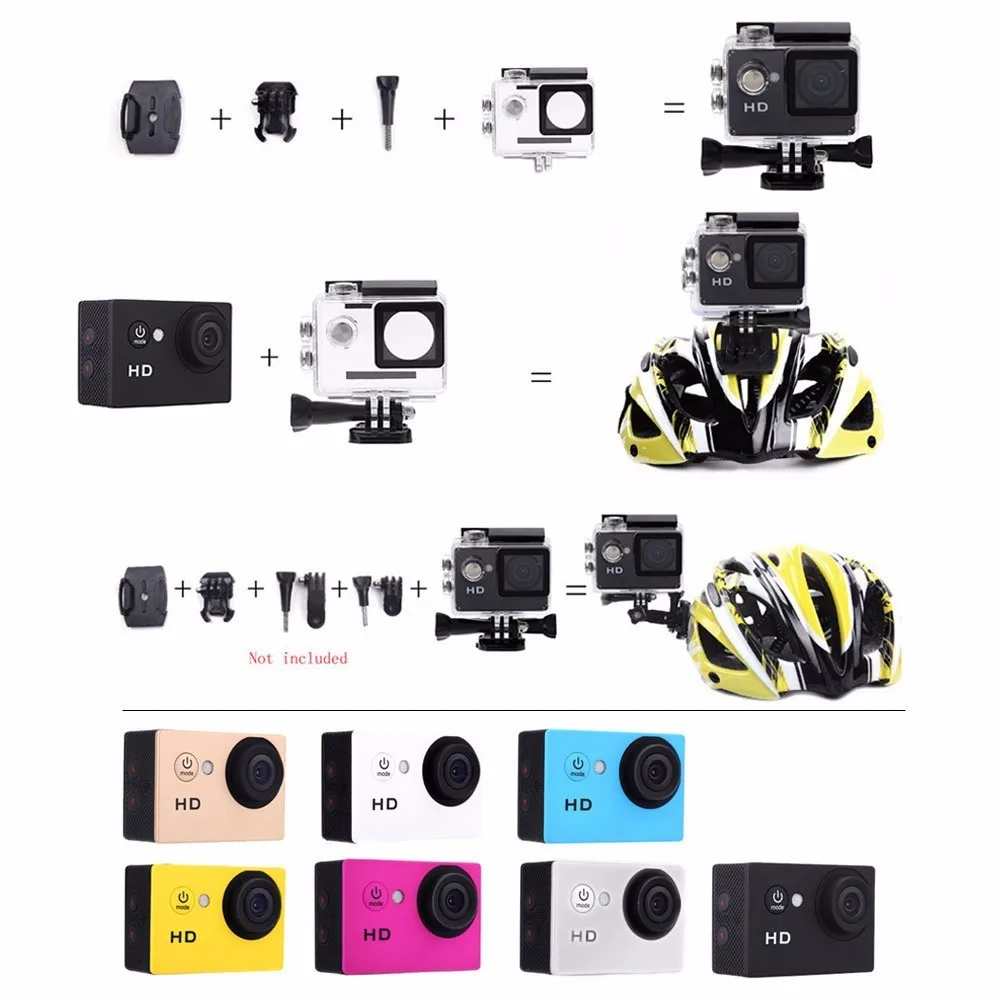 Waterproof Sports Dv Recorder A8 Action Camera Full Hd 720p 2 Inch Car ...