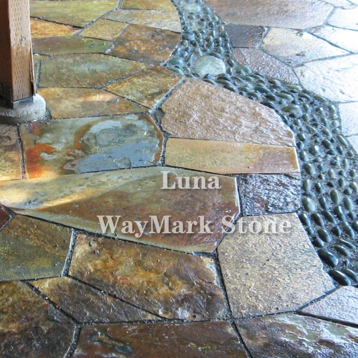 Rusty Slate Flagstone Garden Flooring Patio Cover Natural Stone - Buy Slate Flagstone,Natural ...