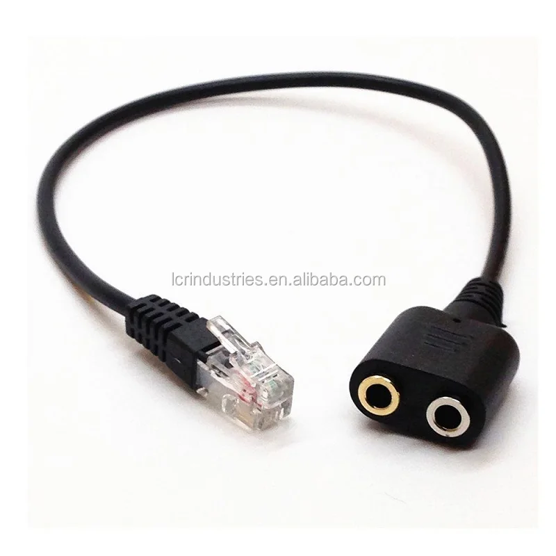 Gold Plated 3.5mm to RJ9 Headset Adapter Cable - Customizable OEM