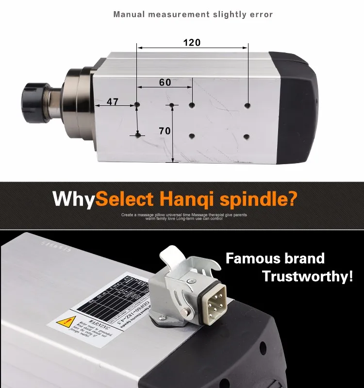 Hqd 4.5kw 220v 380v Air Cooling Spindle Motor For Cnc Wood Machinery ...