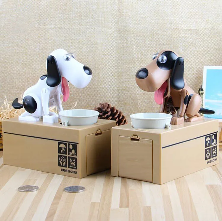 Six Colors Plastic My Dog Piggy Bank Eat Money Dog Shape Piggy Bank ...