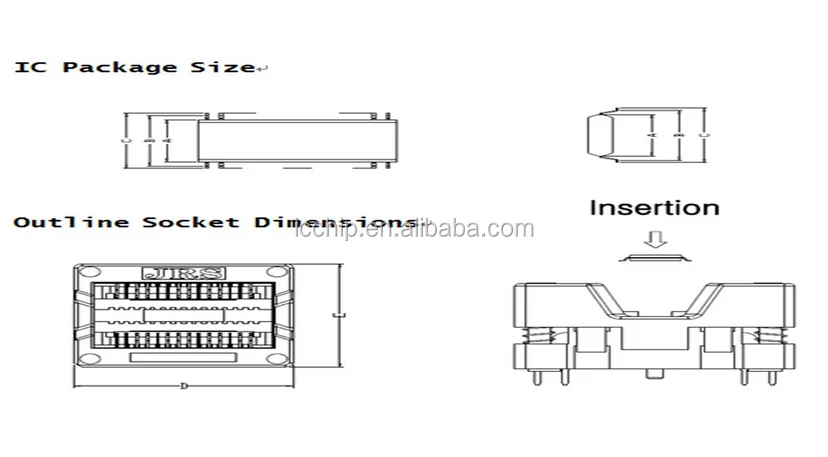 Qfp48 Pin Burn In Socket Pitch 0.5mm Qfp48-0.5 Open Top Test Socket ...
