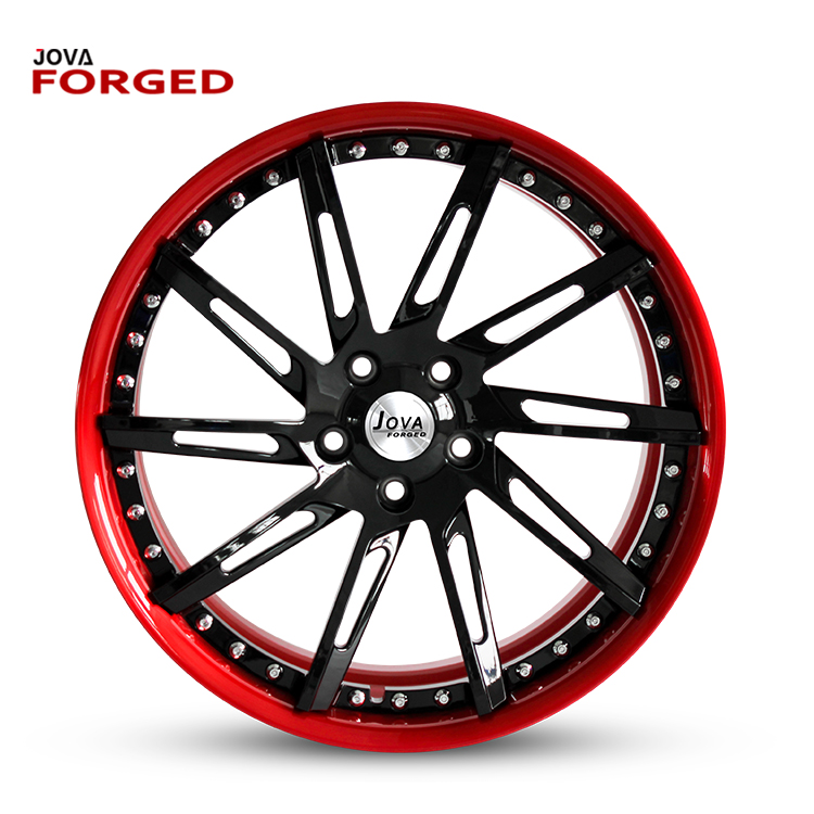 Shop Our Forged Alloy Wheels - Durable Black Rims Red Lip