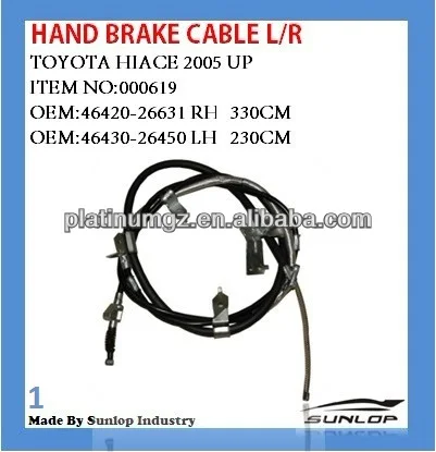 Hiace Hand Brake Cable For Hiace Kdh 200 46430-26450 46420-26631 - Buy ...