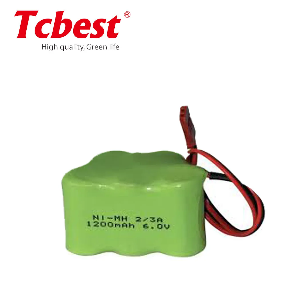 Tcbest Batería Recargable Ni-mh Pack 2/3aa Tamaño 6v 1200mah Oem ...