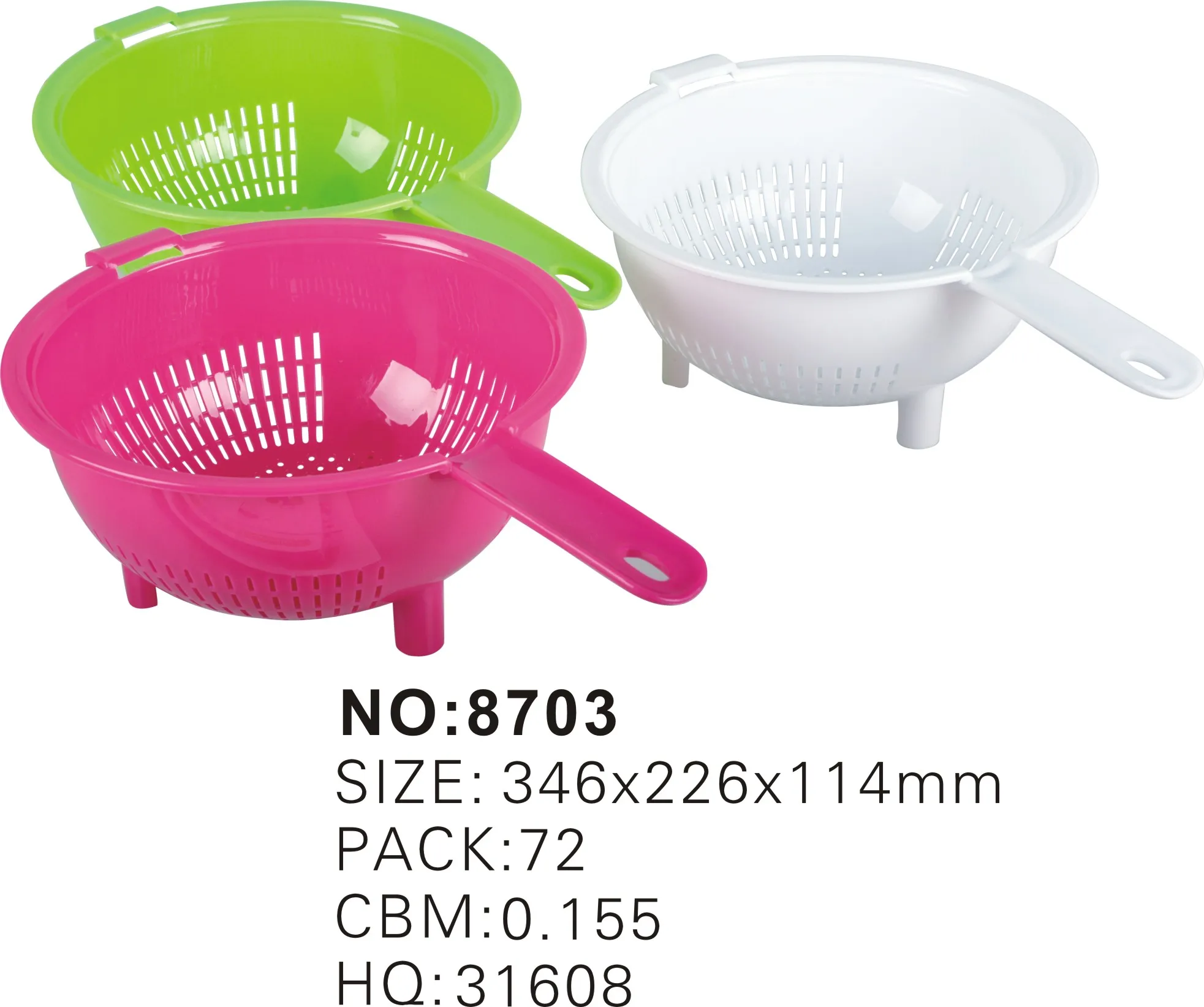 Haixing Kitchen Utensil Plastic Pp Square Colander Strainer With Handle ...