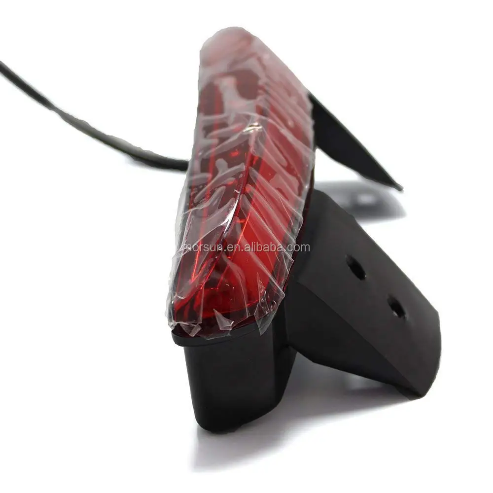 Smoke Chopped Fender Edge Motorcycle & LED RED Stop Running Brake Rear ...