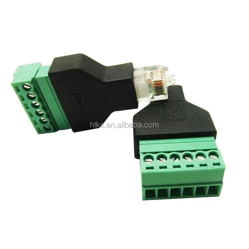 Rj12 To 6pin Screw Connector 6p6c To Screw Terminal Block Connector ...